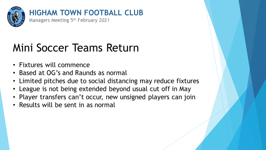 Return to Football - Club Update - Higham Town Football Club ...